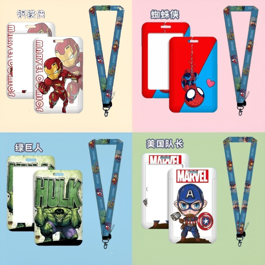 Jual Card holder gantungan tali kartu id card marvel name tag superhero ...