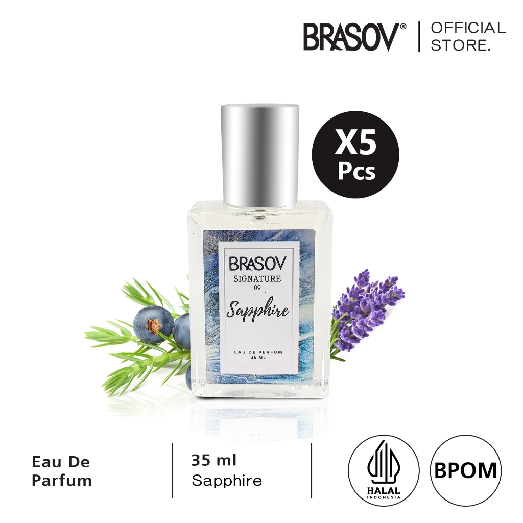 Jual BRASOV Parfum Pria Sapphire Eau De Parfume 35 ML COMBO 5 Pcs ...