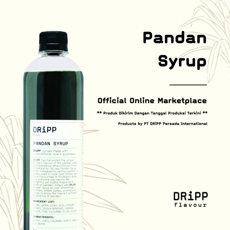 Jual DRiPP Pandan Flavor Syrup (Sirup Pandan) | Shopee Indonesia