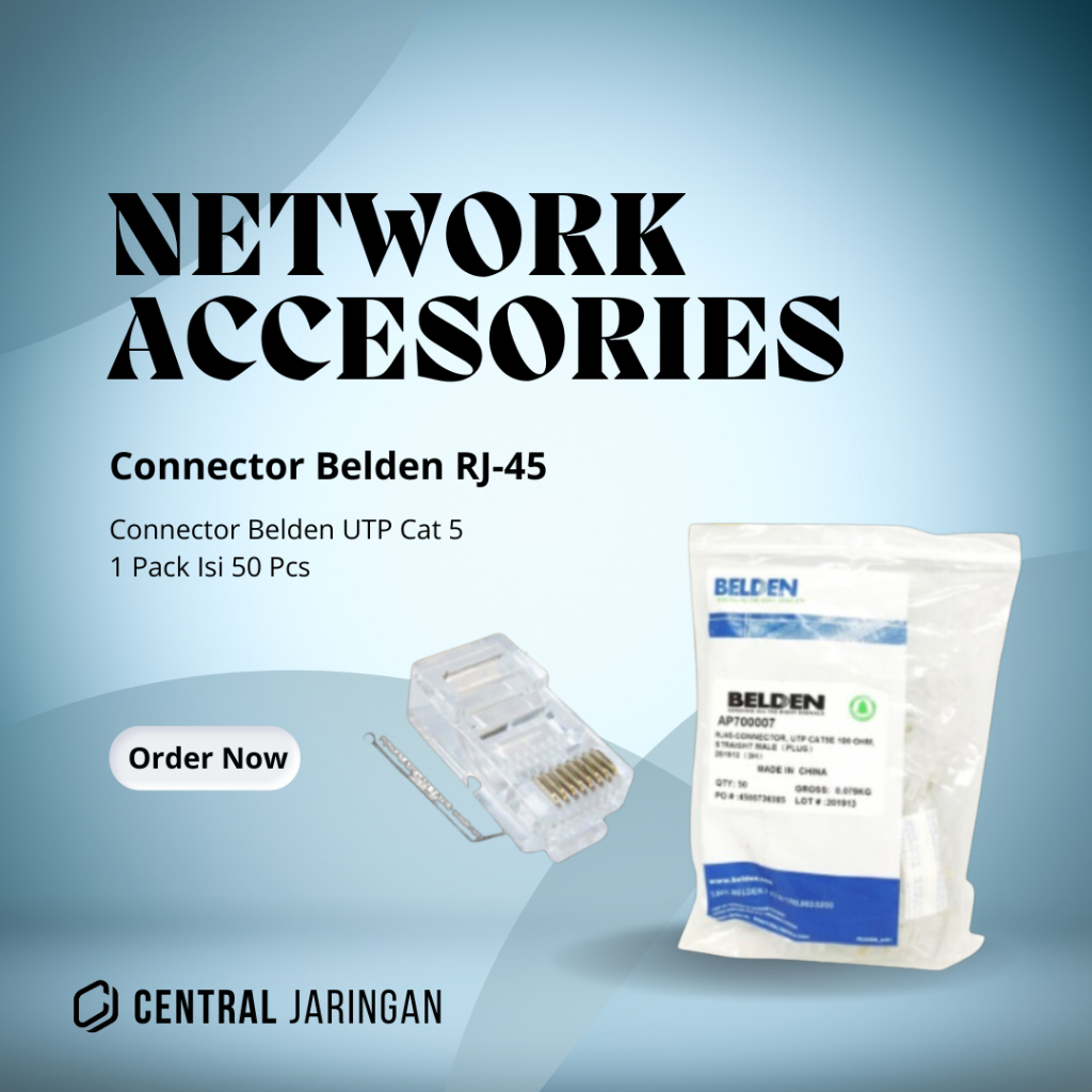 Jual Connector RJ45 UTP Cat 5e Belden Original 50 Pcs | Shopee Indonesia