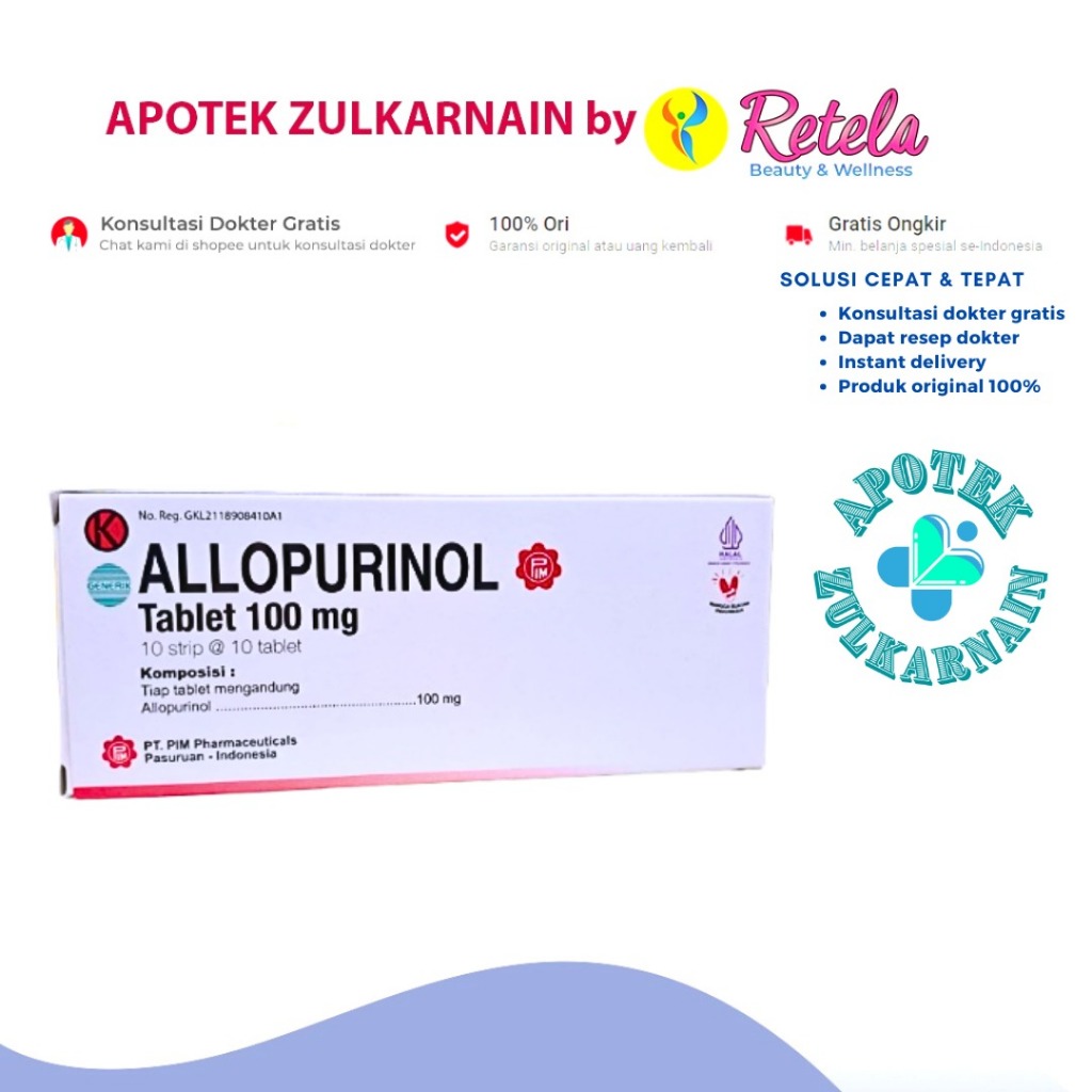 Jual Allopurinol 100Mg Box 10 Strip | Shopee Indonesia