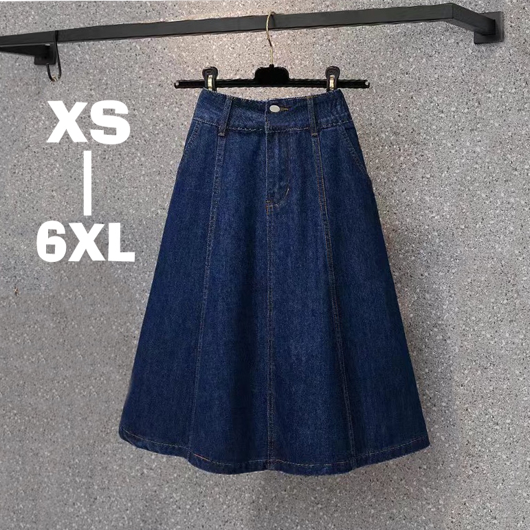 Jual 【meissi.id】ROK JEANS biru/biru tua rok jeans wanita jumbo rok ...