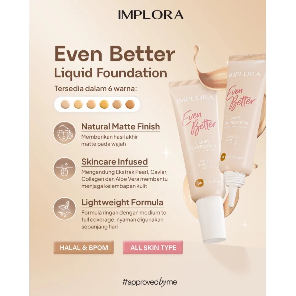 Jual Implora Even Better Liquid Foundation 25 g - Natural Matte Finish ...