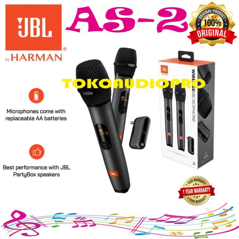Jual Mic JBL AS2 Wireless Microphone JBL PartyBox Mic Wireless UHF ...