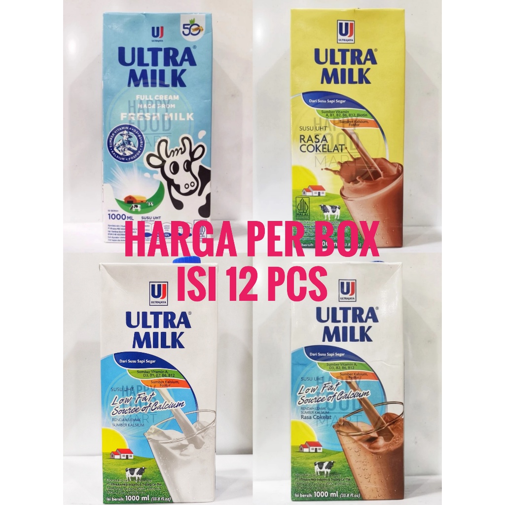 Jual [HALAL] ULTRA MILK 1000 ML/ULTRAMILK DUS 1 LITER/SUSU ULTRA KARTON ...