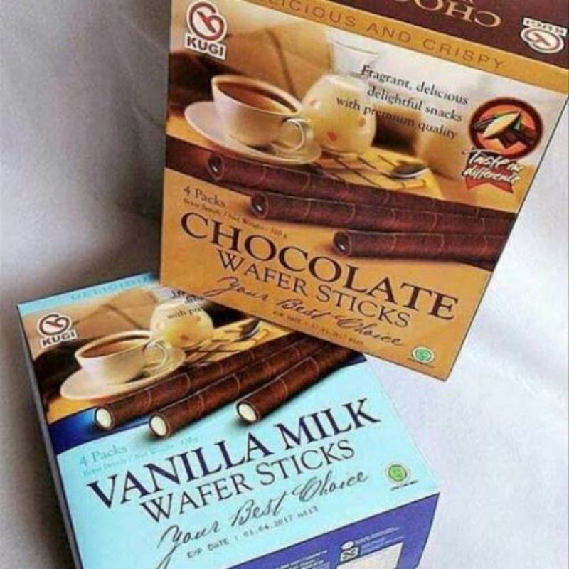 Jual Kugi Wafer Stick Vanilla MIlk & Chocolate 320gr | Shopee Indonesia