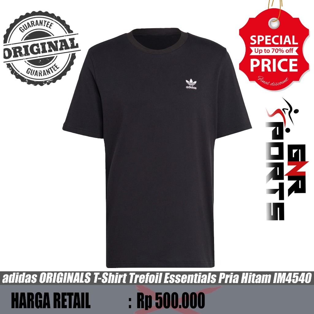 Jual adidas ORIGINALS T-Shirt Trefoil Essentials Pria Hitam IM4540 ...