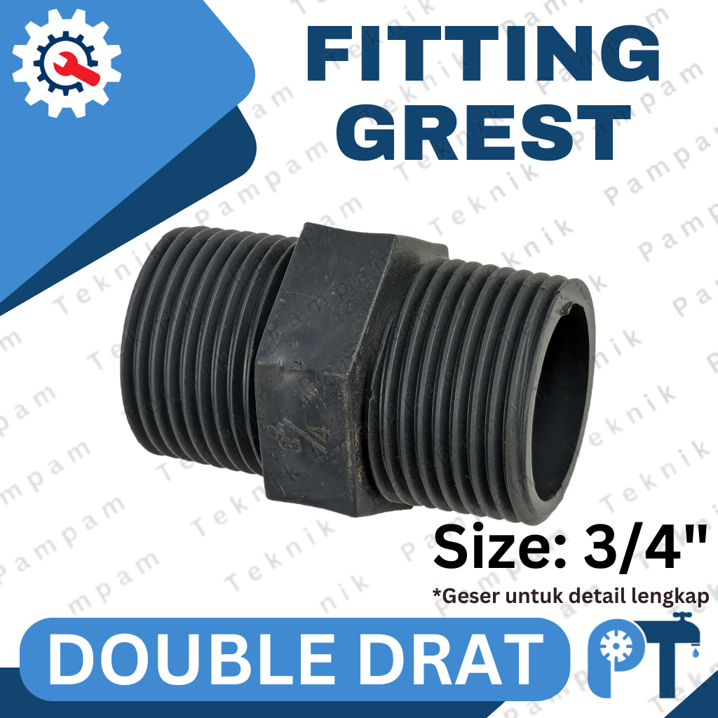 Jual Double nipple 3/4 AW Grest - Dobel nepel 3/4" Dabel drat 3/4 inch ...