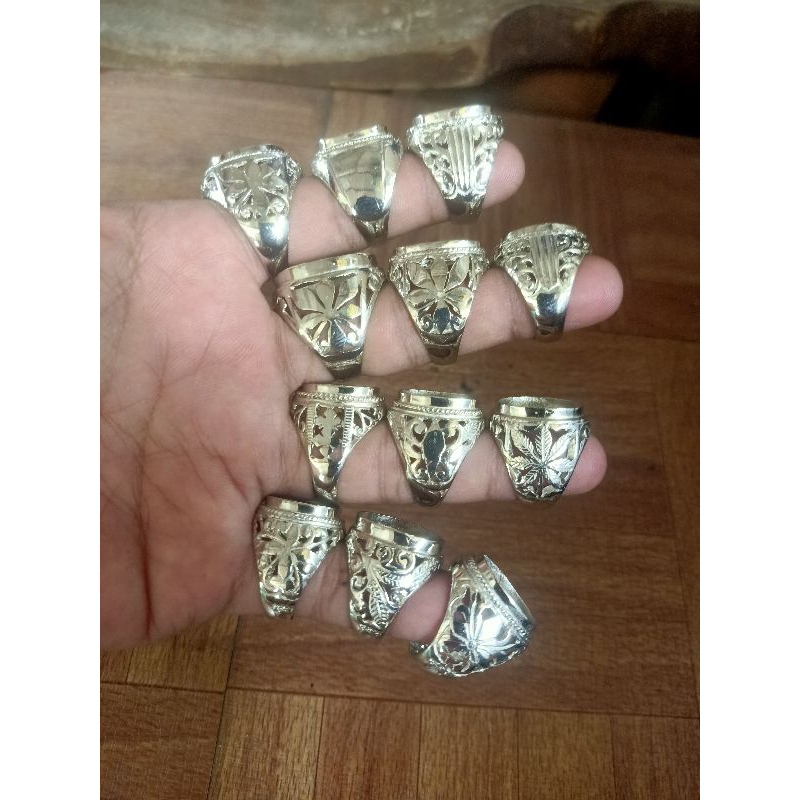 Jual RING ALPAKA TANAM MOTIF PERAK HANDMADE | Shopee Indonesia