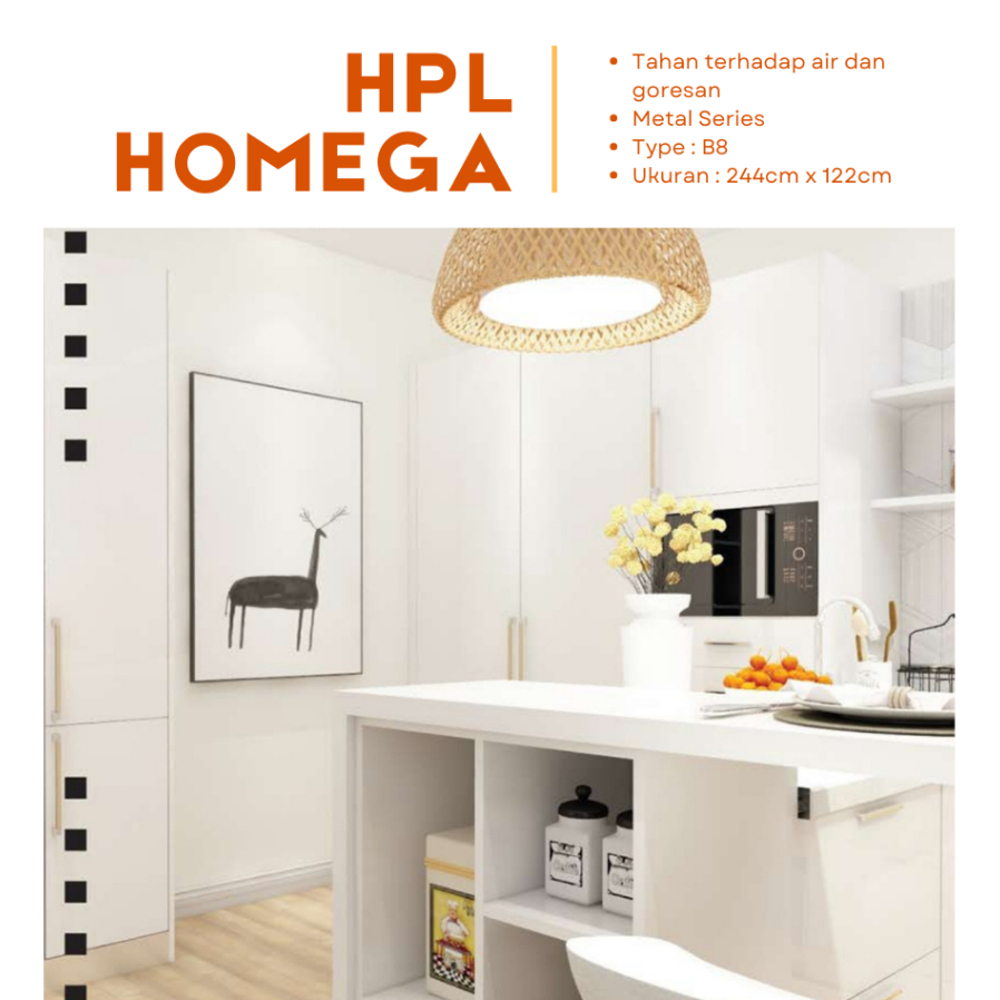 Jual HOMEGA HPL METAL Pelapis Furniture Meja dan Lemari - Kode B8 ...