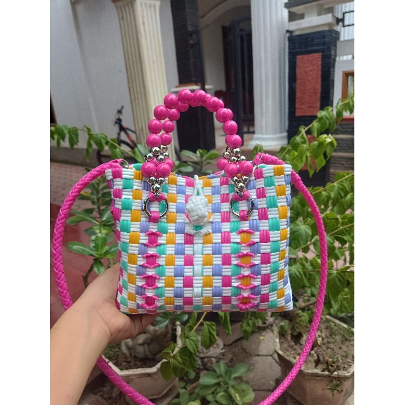 Jual tas anyam jali mini (include tali panjang) | Shopee Indonesia