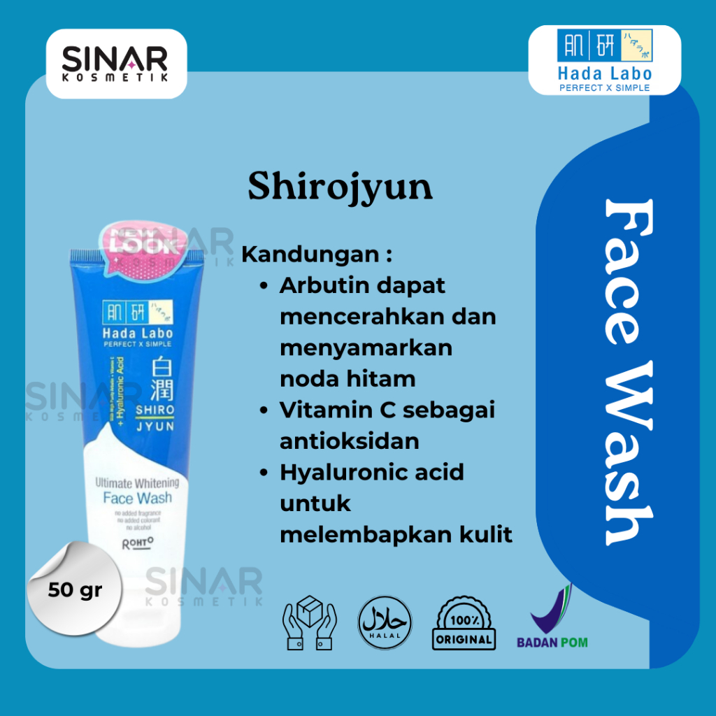 Jual Hada Labo Face Wash 50gr | Hadalabo Gokujyun / Shirojyun Face Wash ...