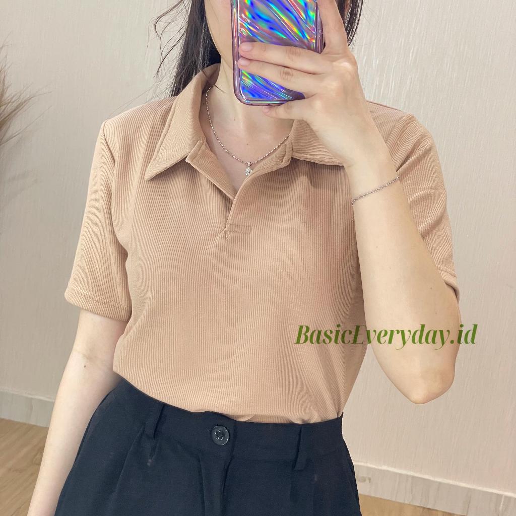 Jual BasicEveryday Basic Polo Crop Top Wanita Baju Polo Shirt BE01 | Shopee Indonesia