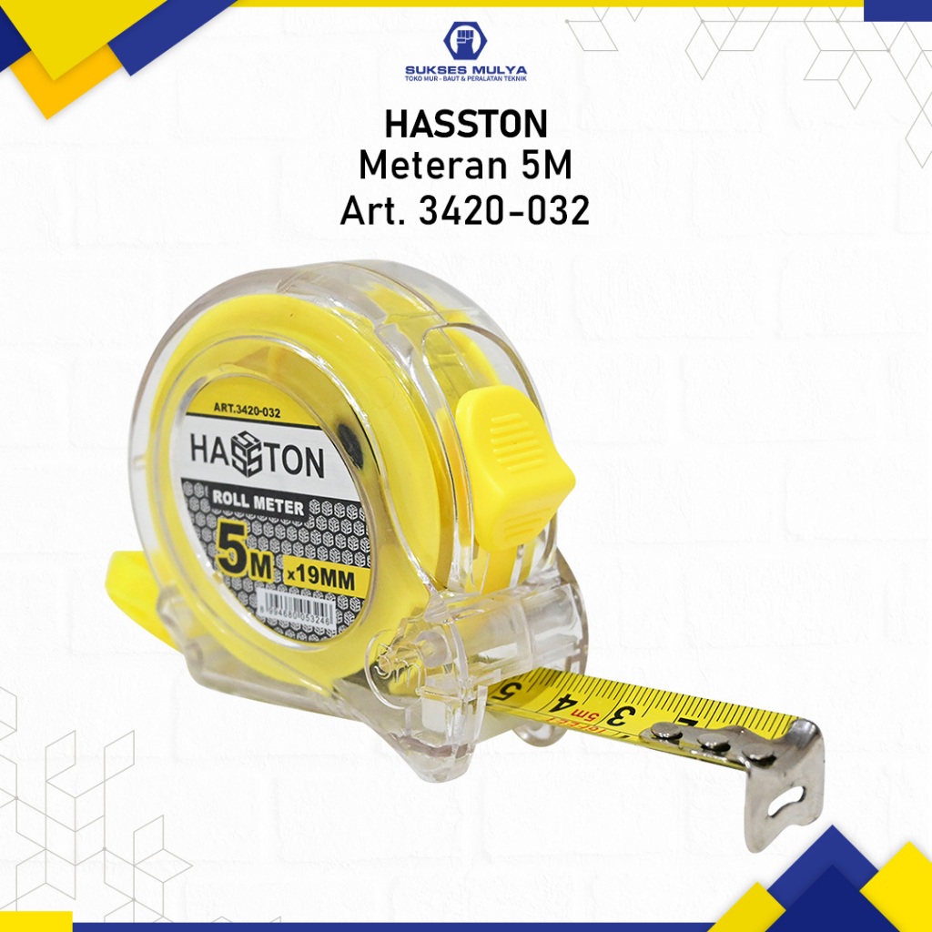 Jual PROHEX HASSTON 3420-032 Meteran 5 meter Tukang Roll Meter 5M X 19 ...