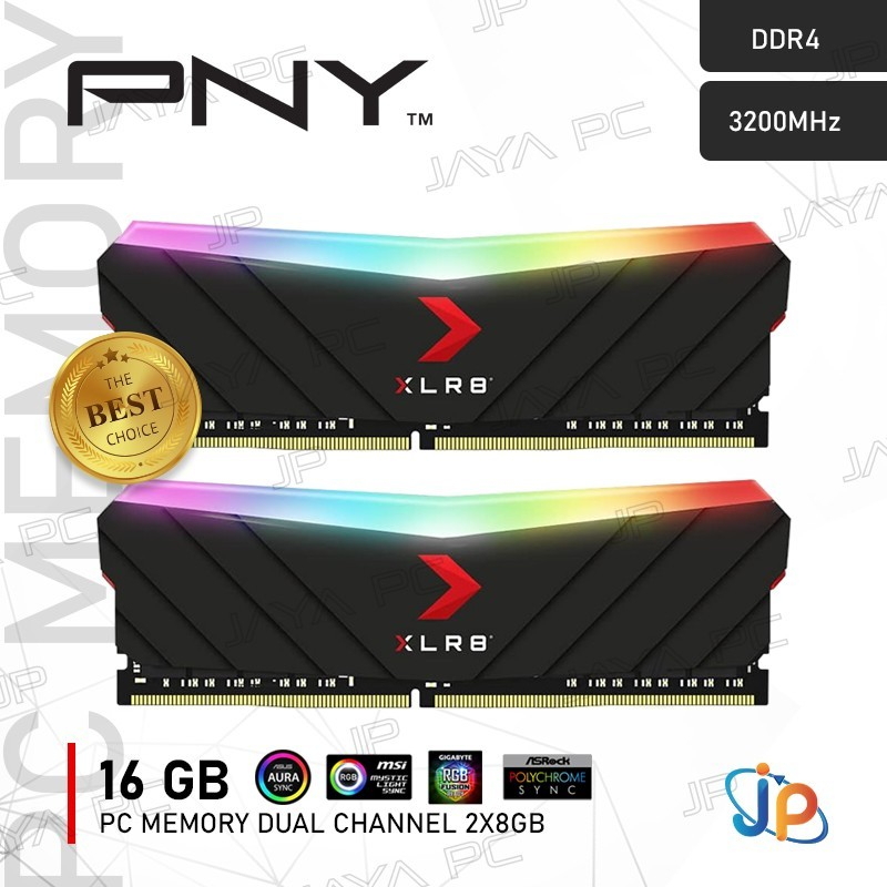 Jual Memory PNY XLR8 EPIC-X RGB PC25600 3200Mhz DDR4 16GB - 2x8GB Ram | Shopee Indonesia