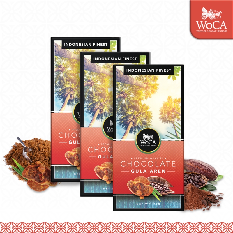 Jual WoCA Premium Cokelat Rasa Gula Aren 3 x 90g Bars | Shopee Indonesia