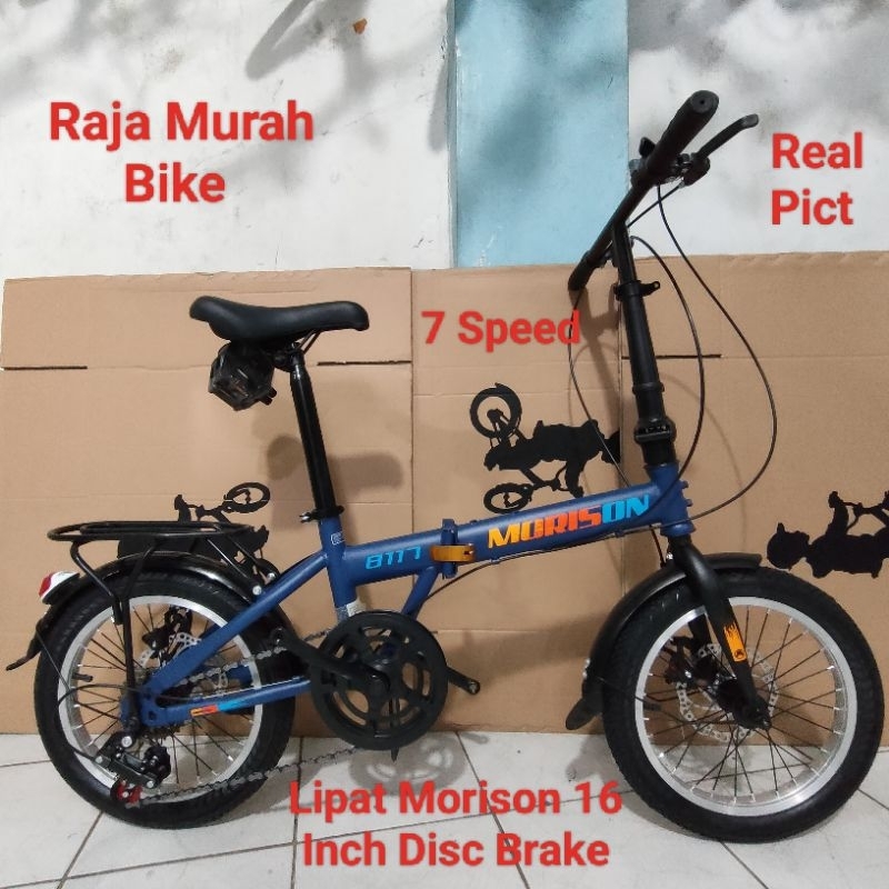 Jual Sepeda Lipat Morison 8117 16 Inch Disc Brake 7 Speed Sepeda Lipat ...