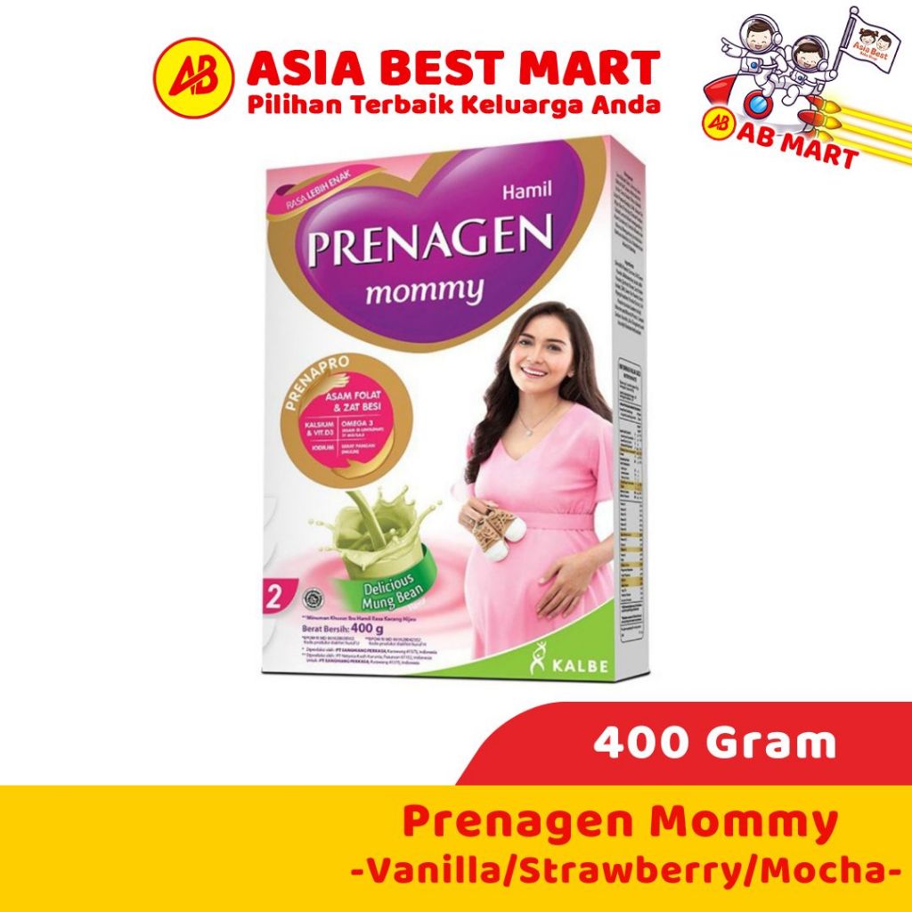 Jual Prenagen Mommy 400gr Kacang Hijau Strawberry Mocha Vanilla Coklat Susu Ibu Hamil | Shopee ...