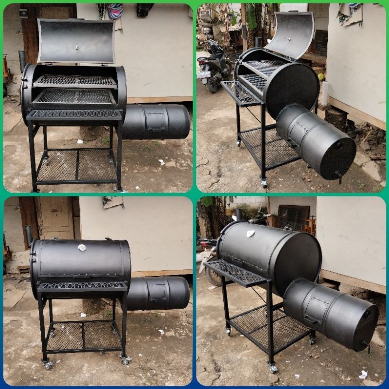 Jual pitsmoker panggangan pengasapan tungku arang asap 2 fungsi untuk ...
