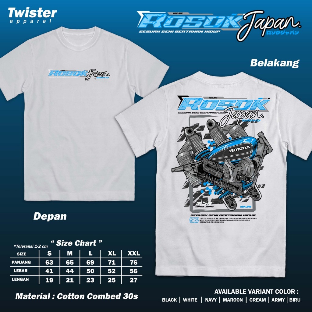 Jual Kaos Rosok Japan CB Glowing Baju Racing Otomotif Motor Herex ...