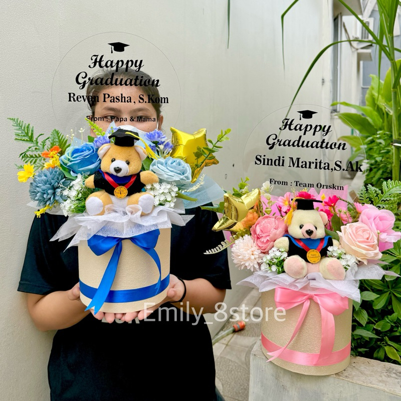 Jual (Dikirim hari ini) Bunga papan akrilik wisuda Large Size 45cm ...