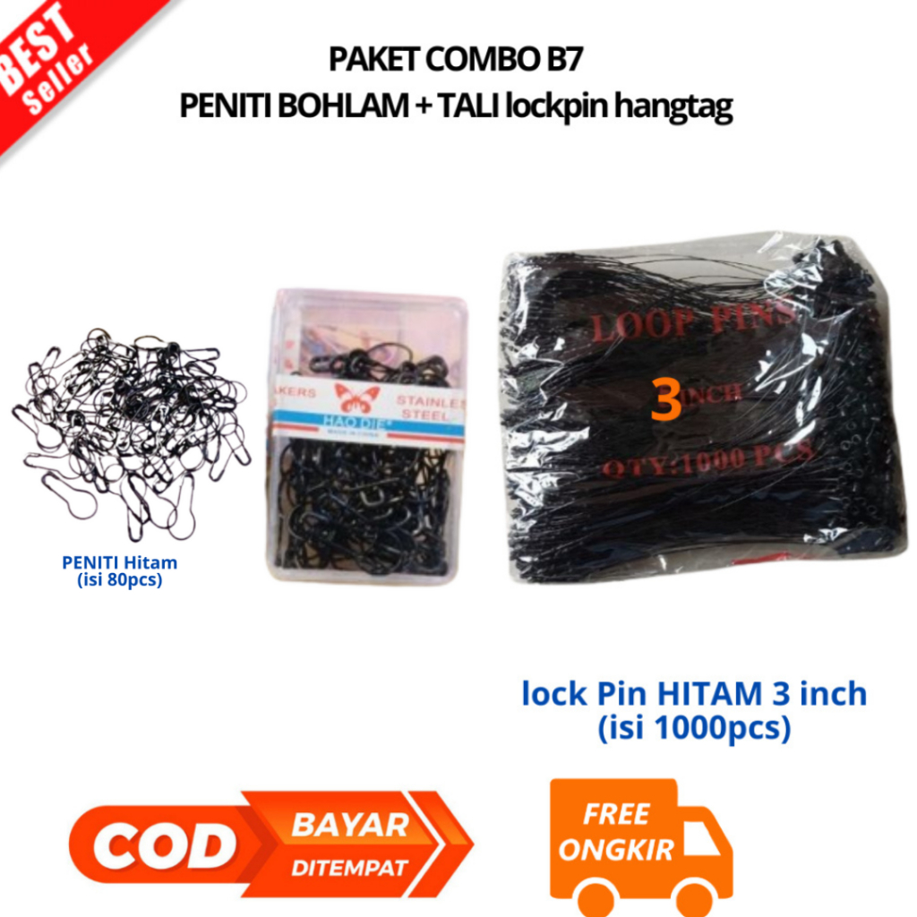 Jual [BAYAR DI TEMPAT] 1000 PCS LOCK PINS LOOP PINS TALI HANG TAG TALI ...