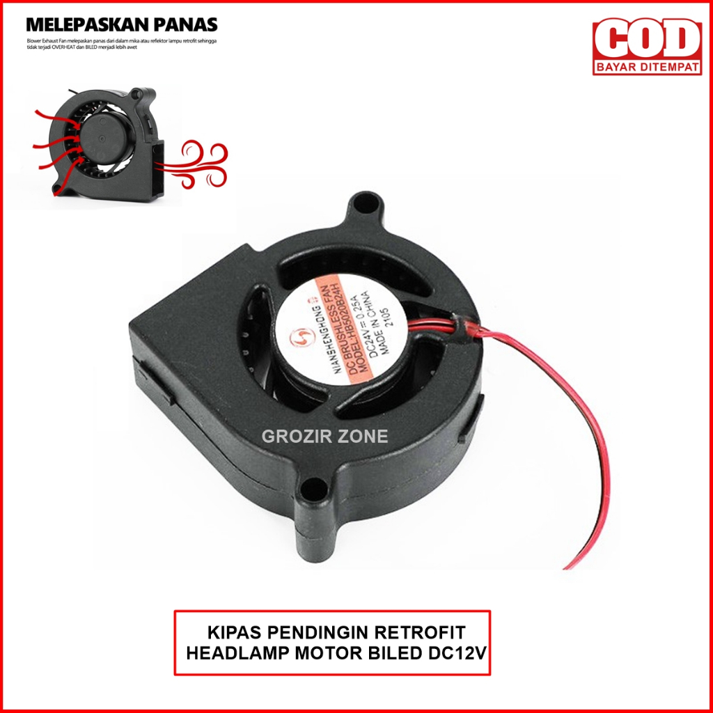 Jual Kipas Pendingin Headlamp Biled Motor DC12V Blower Exhaust Fan ...