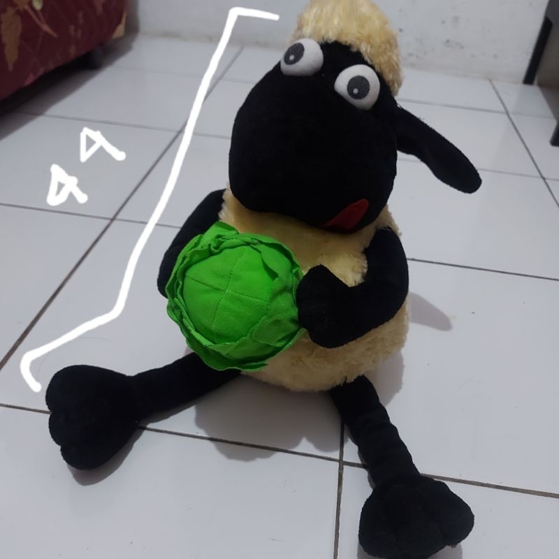 Jual Boneka Shaun The Sheep Bawa Kol (minus telinga 1) (Preloved/Bekas ...