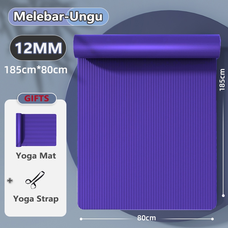Jual Bofei-Matras Olahraga15MM Yoga Mat Pilates Senam Lantai Meditasi ...