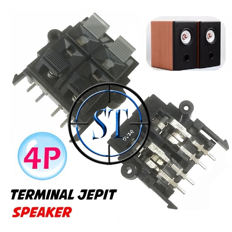 Jual Terminal Speaker 4 Pin Jepit Kotak 2x2 Soket Konektor 4 Lubang Box ...