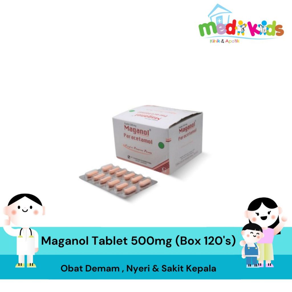 Jual Maganol Paracetamol 500mg Tablet Kaplet Per Strip @12 | Shopee ...