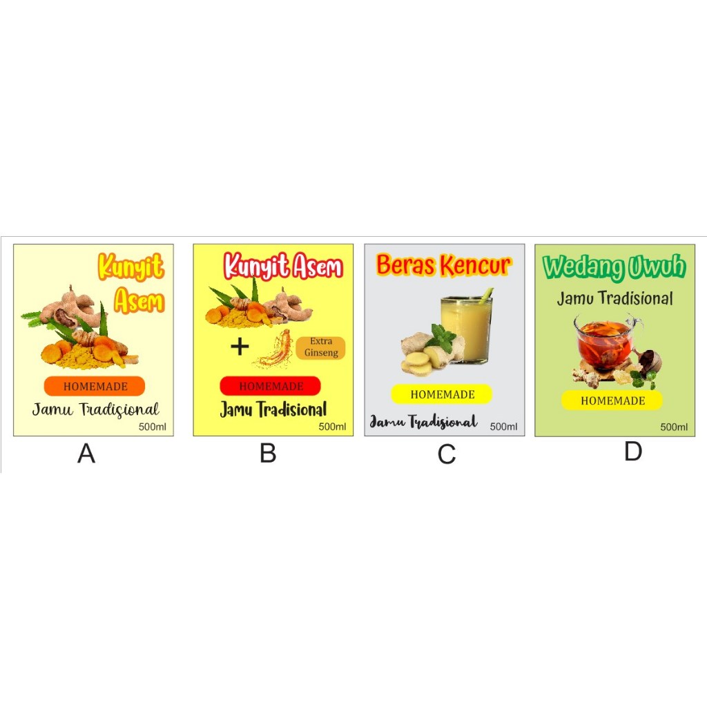 Jual sticker minuman botol jamu kunyit asem | Shopee Indonesia