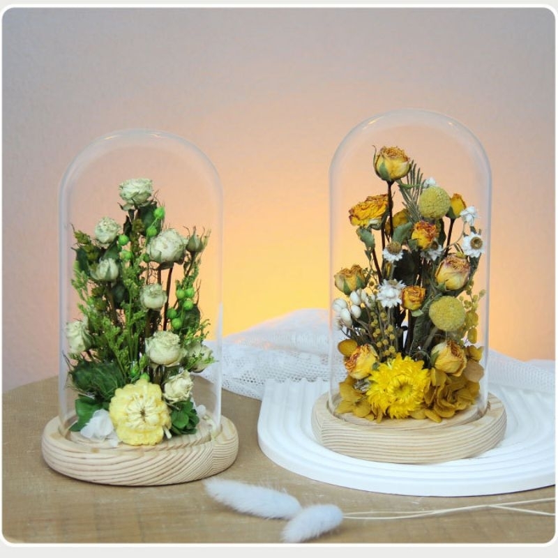 Jual Bunga dekorasi kaca eternal/bucket bunga dalam vas kaca/flower ...