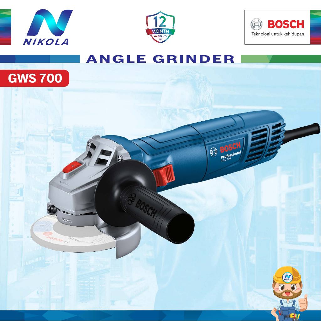Jual GWS 700 BOSCH Grinder / Mesin Gerinda Tangan 4" 10 mm GWS700 ...