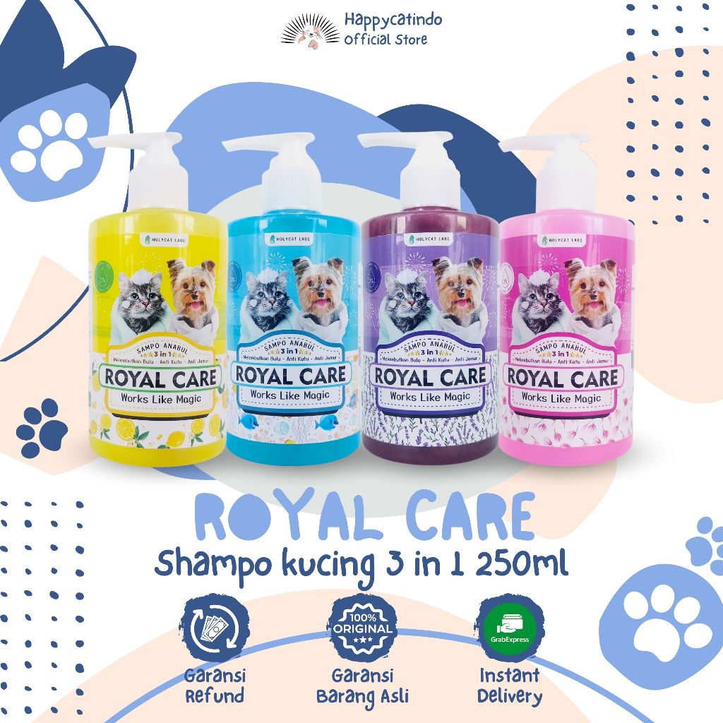 Jual Shampo Kucing Harum 3 in 1 ROYAL CARE Aman Terjilat 250 ML ...