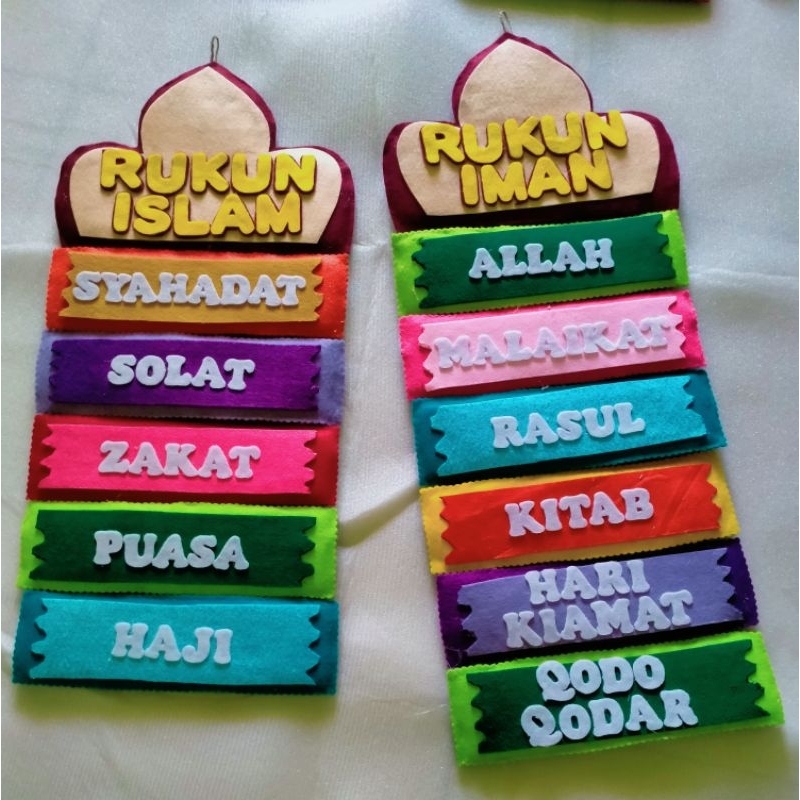 Jual Hiasan dinding Rukun islam//rukun iman// dekorasi dinding kerajinan flanel | Shopee Indonesia
