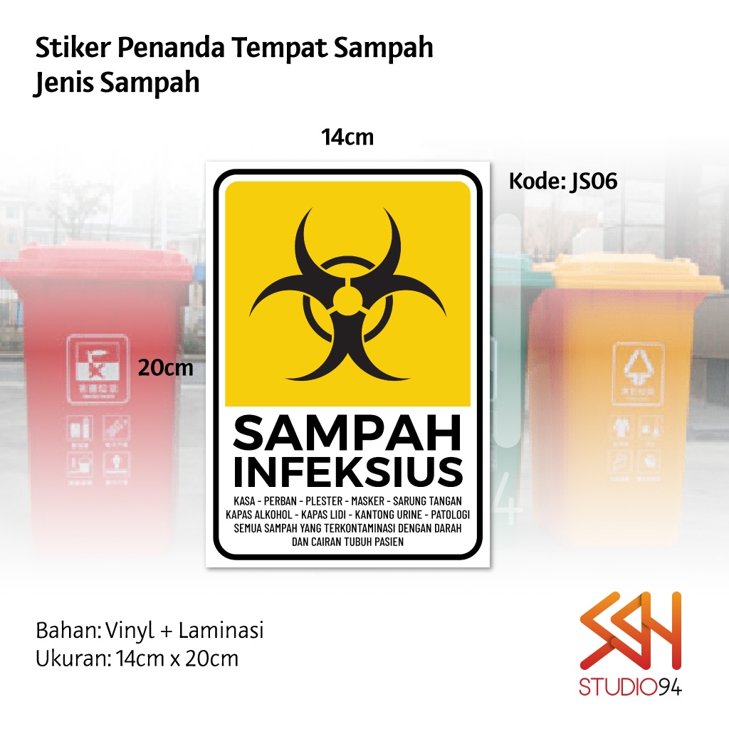 Jual Stiker Penanda Tempat Jenis Sampah | Organik Non Anorganik Medis ...