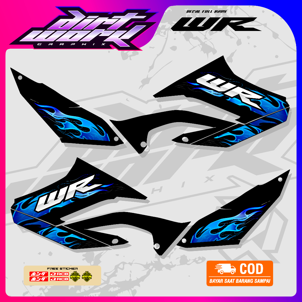 Jual STRIPING STICKER WR 155 MOTIF API HOLOGRAM KEREN BY DIRTWORK ...