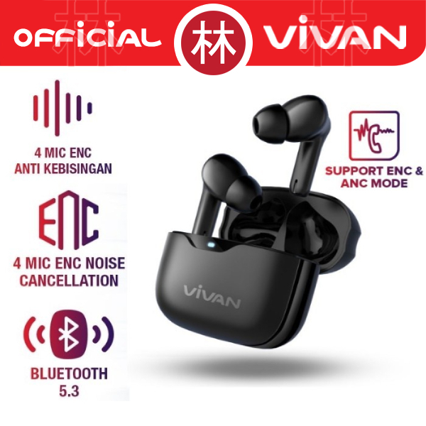 Jual Vivan Liberty T660NC Earbuds ANC ENC TWS Earphone Bluetooth 5.3 ...