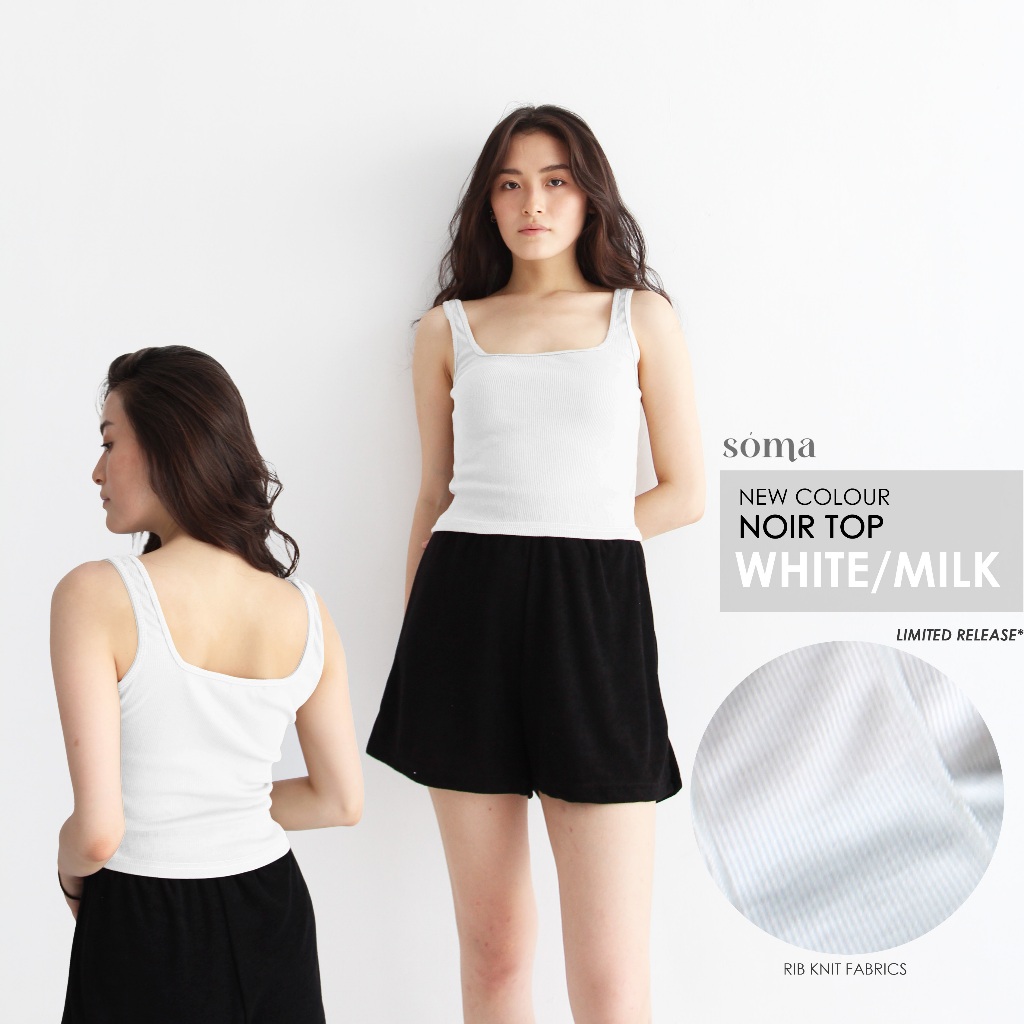 Jual NOIR TOP | Ribbed Knit Square Tank Tanktop Summer Kotak Crop Top ...