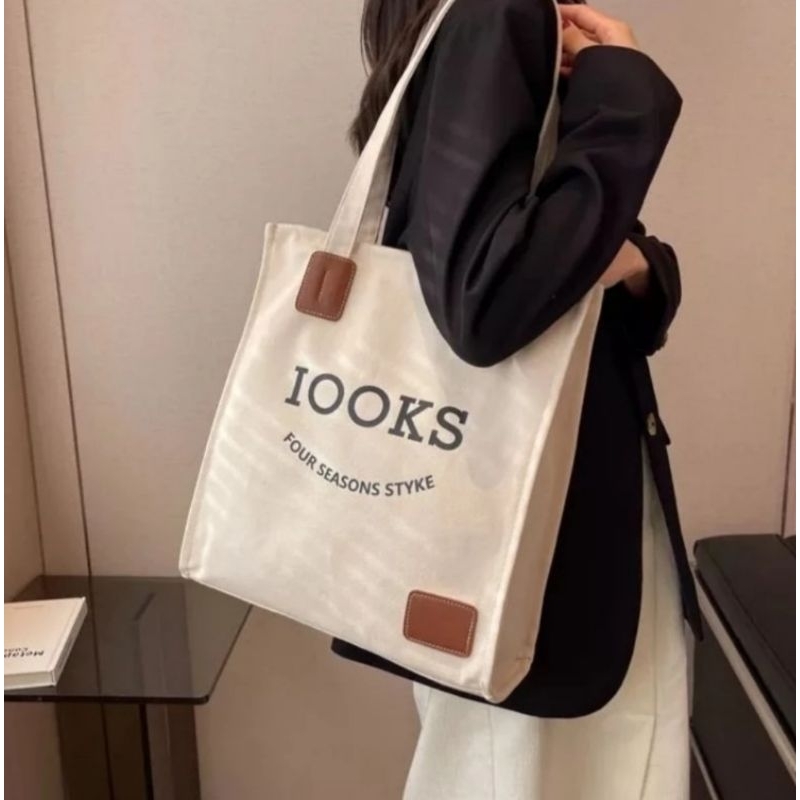 Jual [Toko Uci] Tote Bag Kuliah Tote Bag Wanita OOTD 100 % Kanvas ...