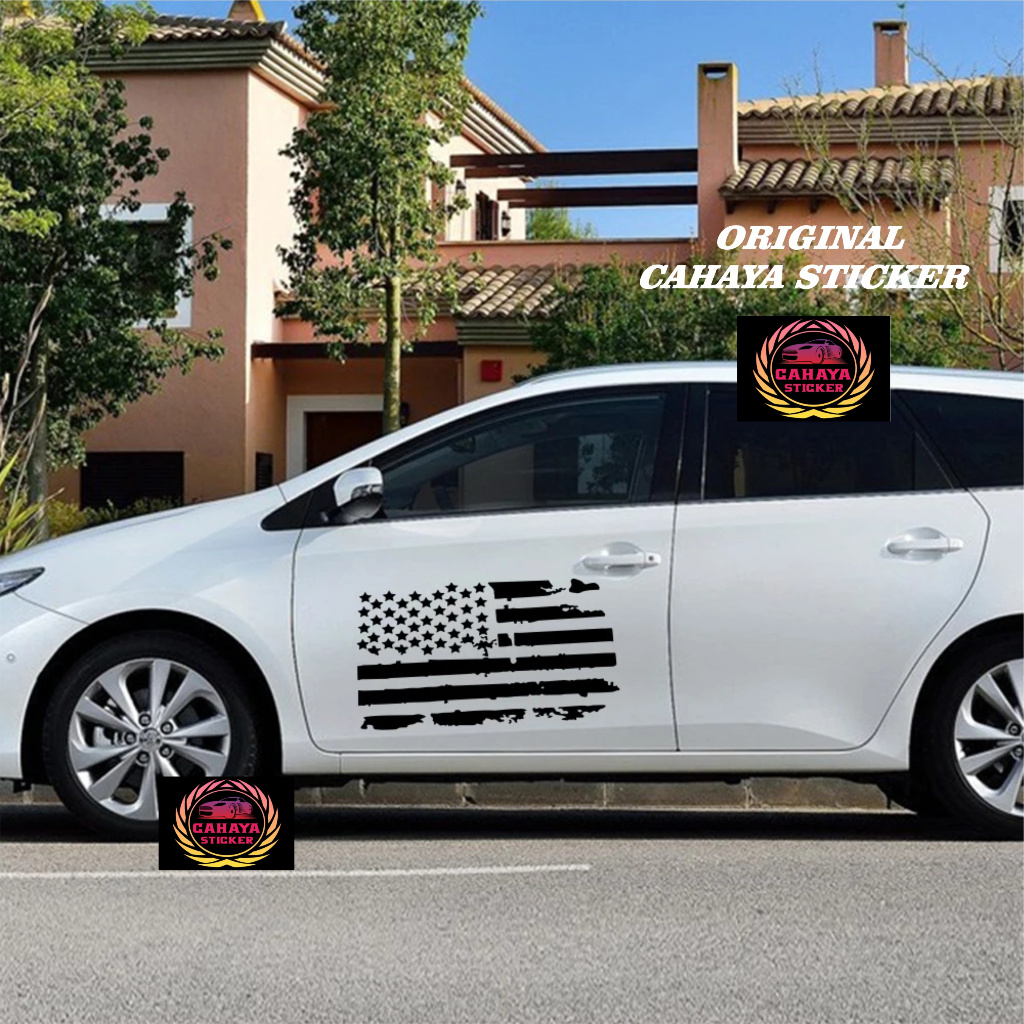 Jual sticker mobil sticker kap mobil sticker bendera amerika sticker ...