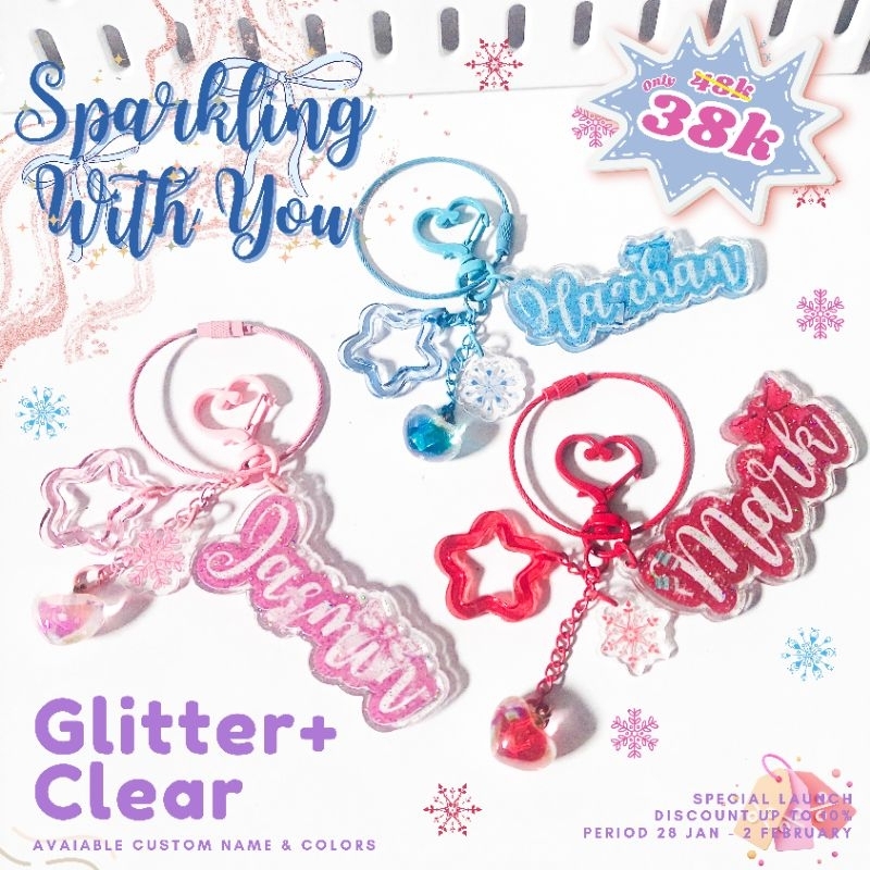 Jual KEYCHAIN SPARKLING WITH YOU GLITTER CLEAR | CUSTOM NCT BTS ...