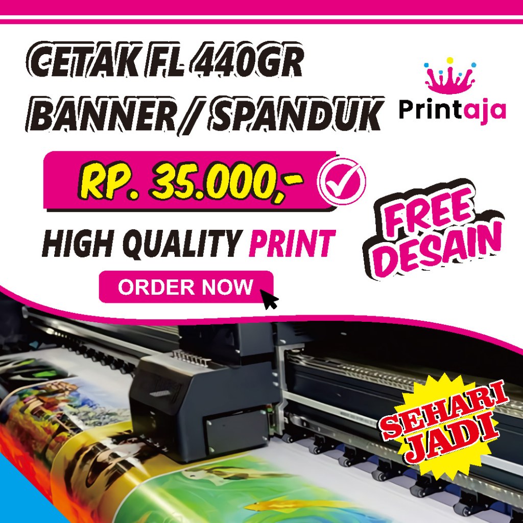 Jual [ FREE DESAIN 1 HARI JADI ] FL340gr | Cetak Banner Spanduk Baliho Backdrop Custom Termurah ...