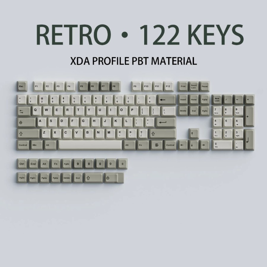 Jual Retro Keycaps Vintage XDA Profile PBT mechanical keyboard keycap ...