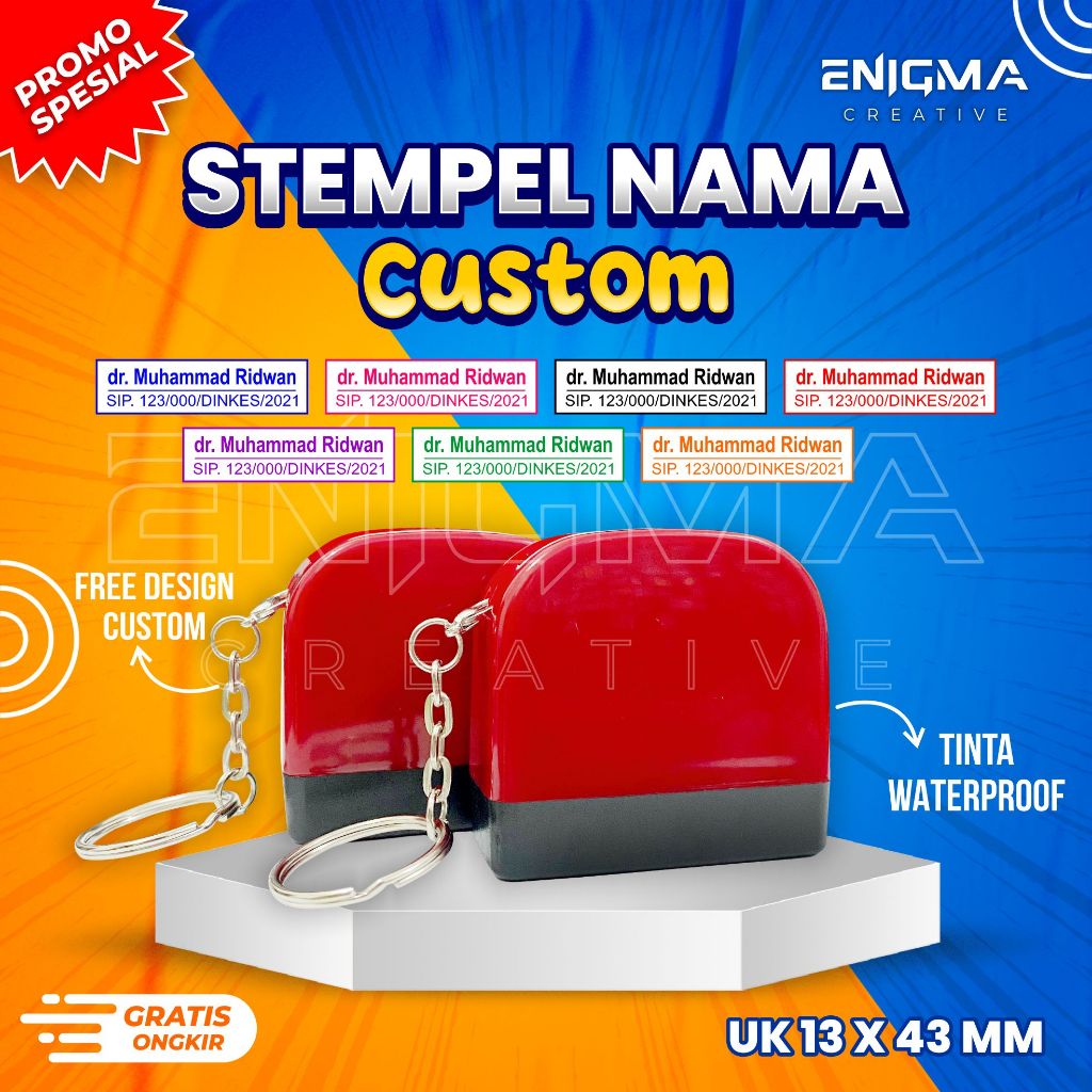 Jual Stempel Nama Dokter / Bidan / Perawat / Apoteker / PNS / NIP / NO HP / BUPATI / Kepala Desa ...