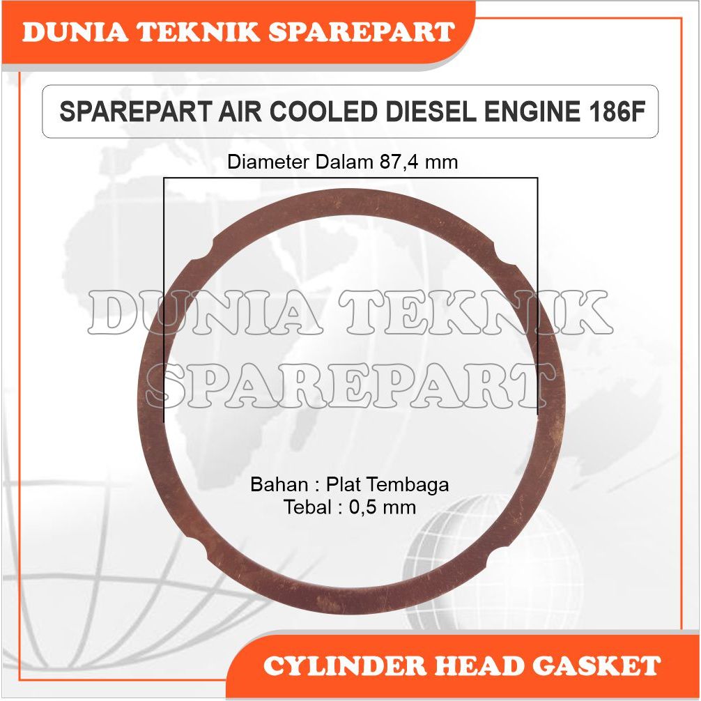 Jual 186F 186FA CYLINDER HEAD GASKET / PAKING KOP / PAKING DEKSEL MESIN DIESEL / PAKING DEKSEL ...