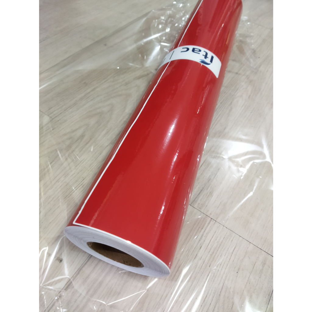 Jual Sticker Skotlet Merah Glossy Merk Itac Meteran (45cm x 1m ...