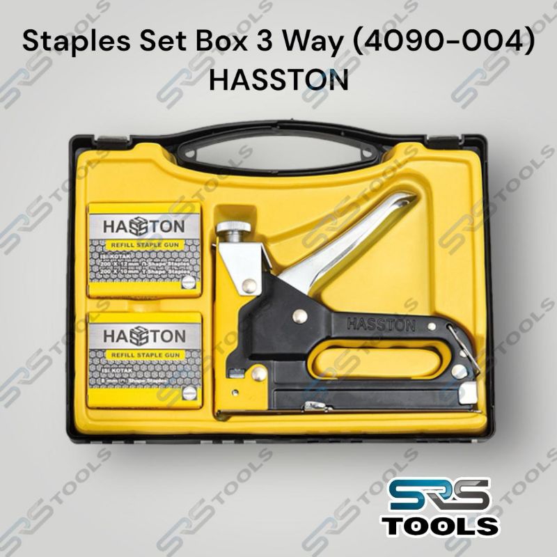 Jual HASSTON 4090-004 Alat Staples Tangan Set Box 3 in 1 Gun Tacker ...