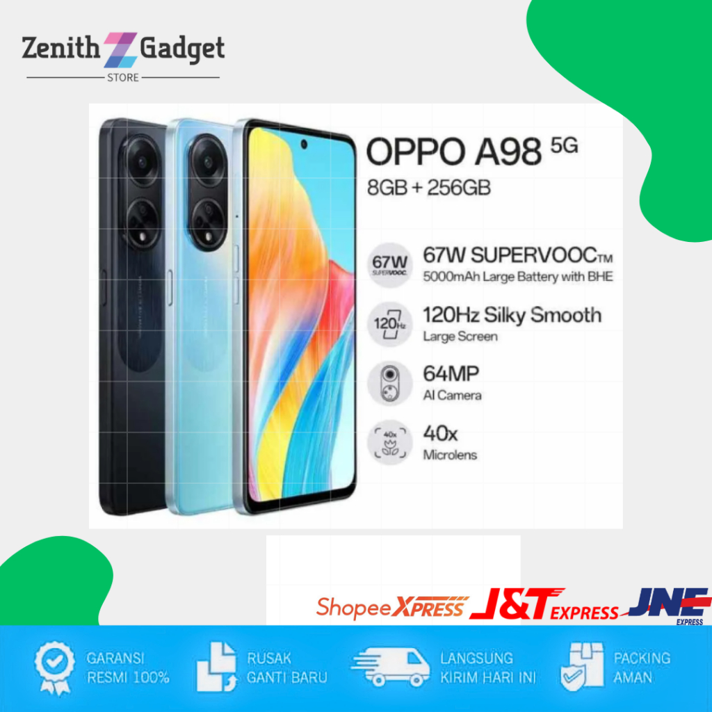 Jual OPPO A98 5G RAM 8GB/256GB Garansi Resmi | Shopee Indonesia